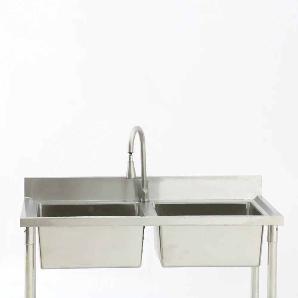 Hotel Kitchen Pool Equipment Stainless Steel Kitchen Double Bowl ...