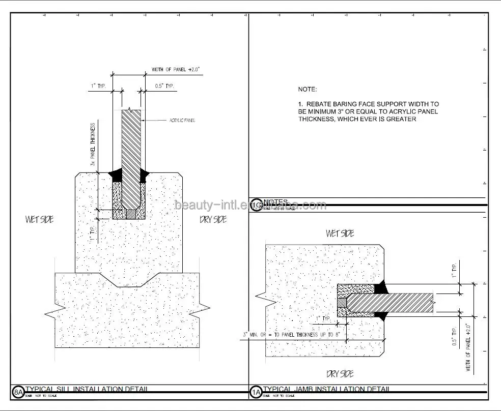 High Impact Clear Acrylic Swimming Pool Perspex Window Glass Wall Pool ...