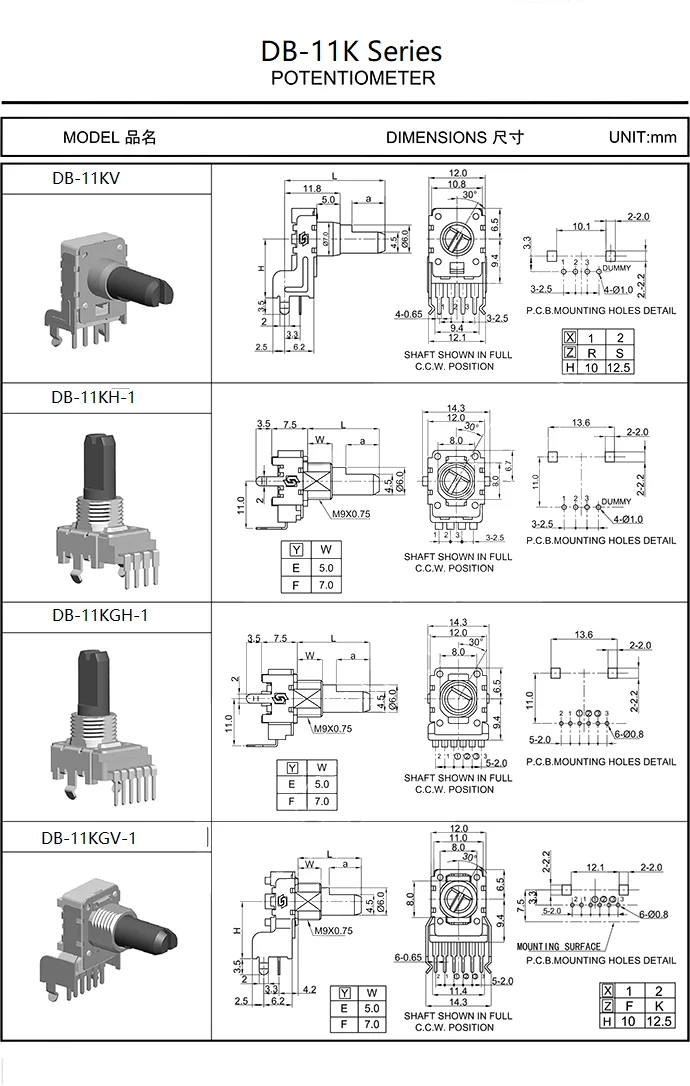 DB-11KGV Potentiometer - Reliable 11mm Volume Control