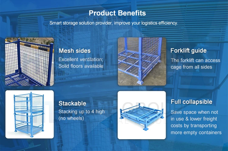 Warehouse Storage Steel Wire Mesh Collapsible Pallets - Buy Collapsible ...