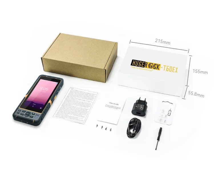 Hugerock T60ex Ip67 Quad Core Explosion Proof 9000mah Nfc Card Reader ...