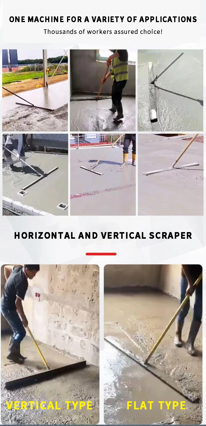 Durable Concrete Scraper - 1.2m Yellow Long Handle Tool