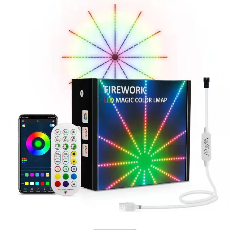 New Item Fireworks Light Rgb Music Rhythm Led Firework Light Remote App ...