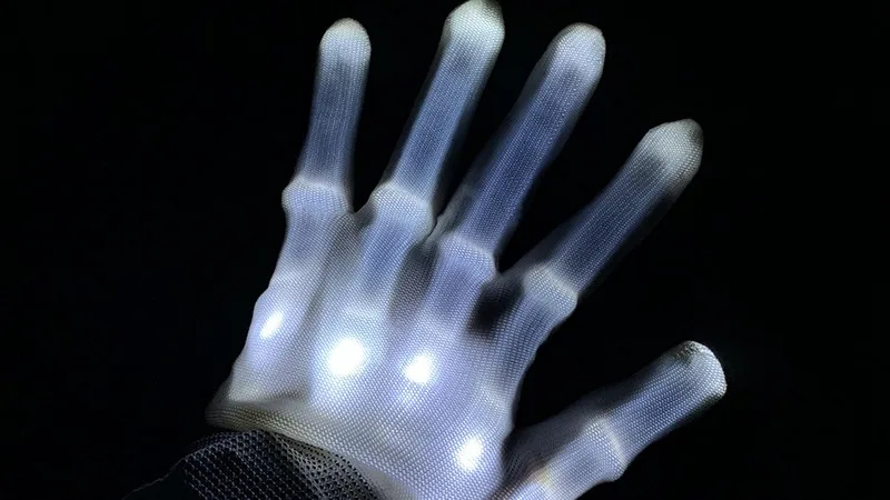 Lightshow Dancing Led Gloves Party Light Show Skeleton Halloween Gloves ...