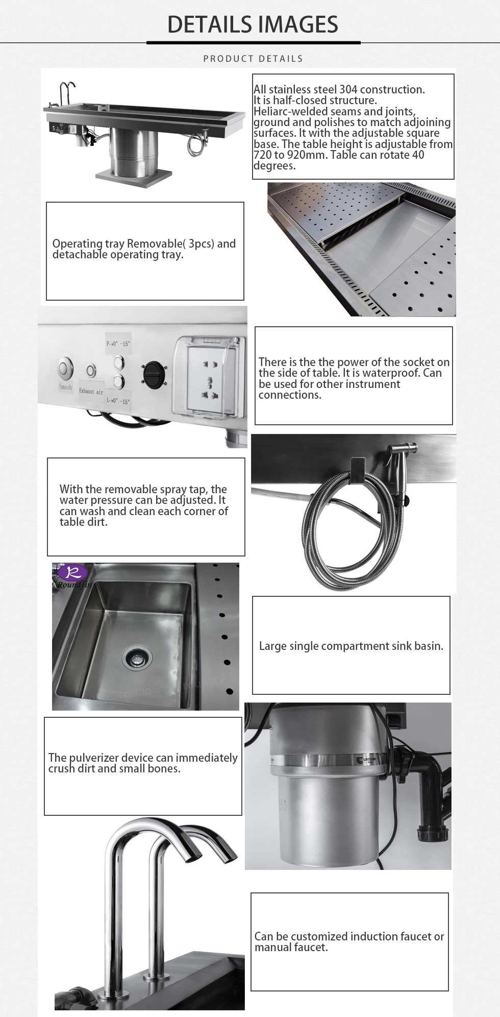Hospital Furniture Cadaver Table Mortuary Supplies Stainless Steel ...