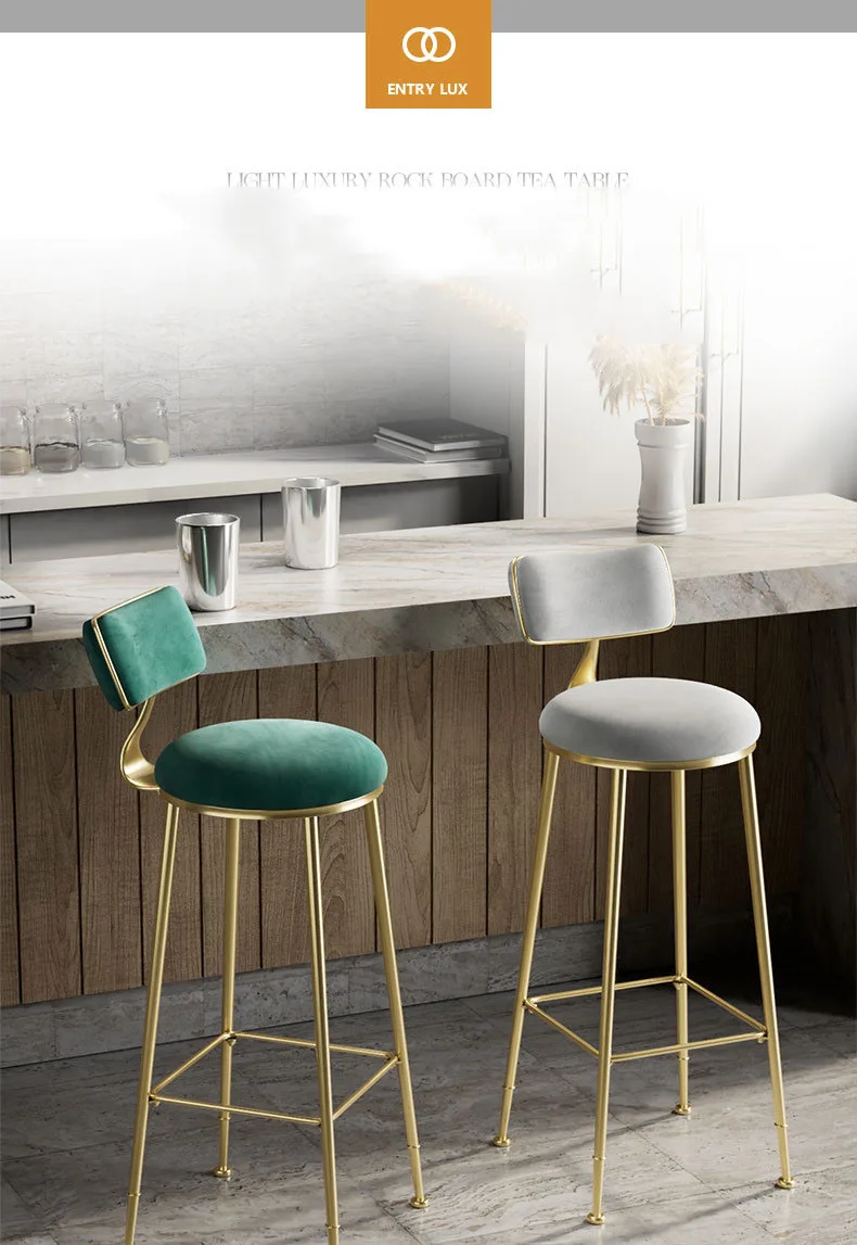 Metal Gold Luxury Restaurant High Chair for Bar Table Bar Stool Chairs ...