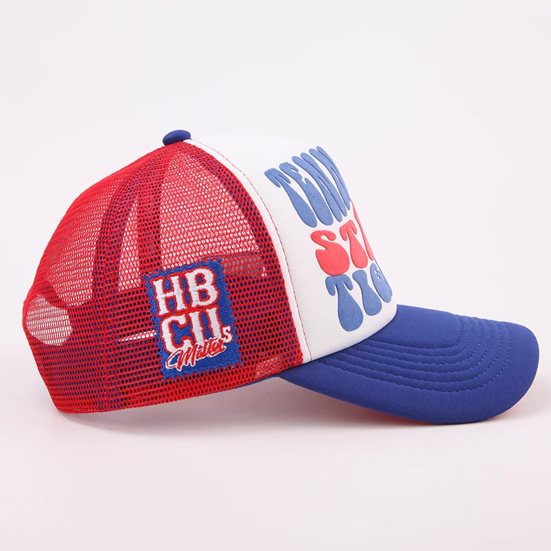 Custom 3d Puff Print Mesh Trucker Cap Women Mens Printed Trucker Cap ...