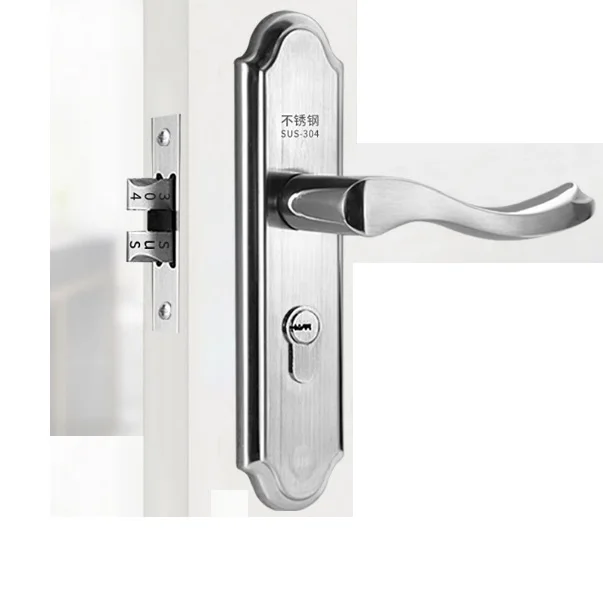 Stainless steel door lock, indoor room door lock, household single ...