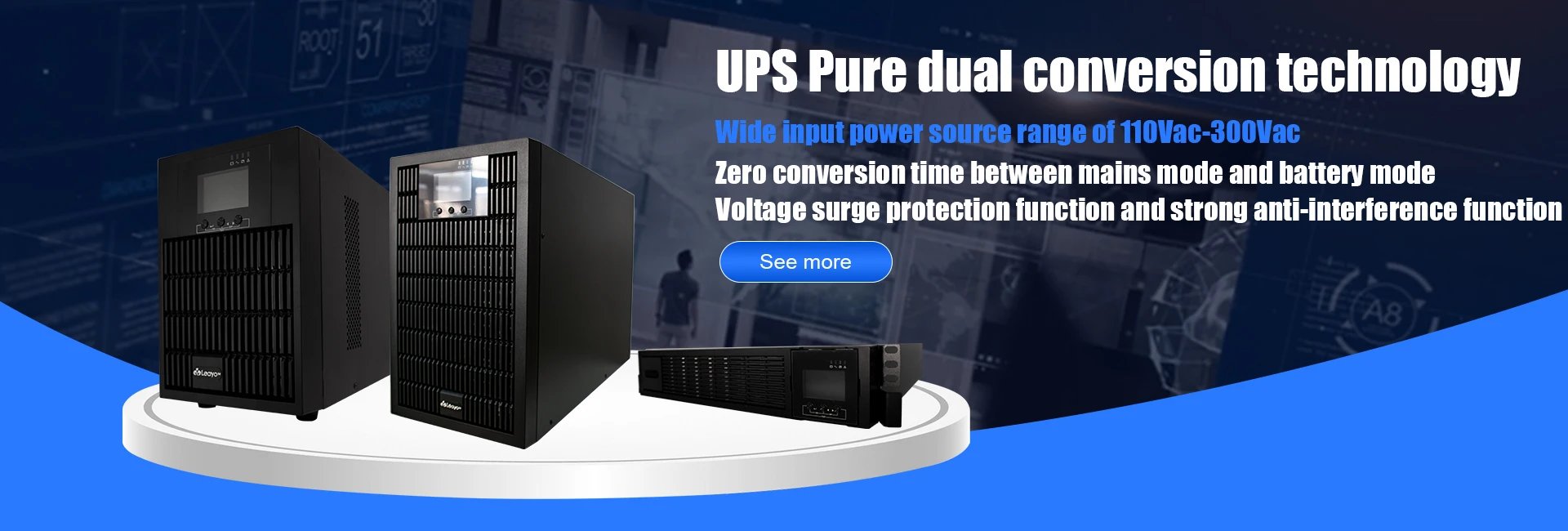 Ly-ur1103 Single Phase 3kva Lcd Screen Rack Mount Type Ups Power Supply ...