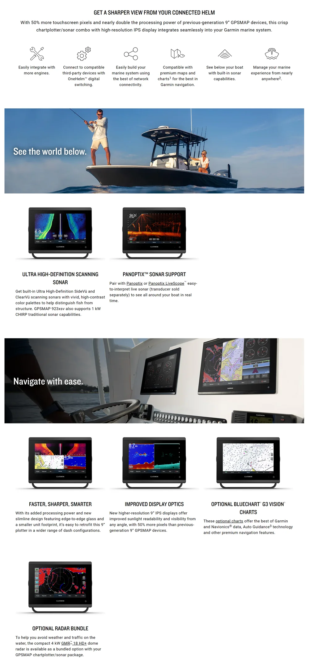 MFD GPS MAP 923xsv Ship Nautical radar Chart Plotter Sonar Fish Finder ...