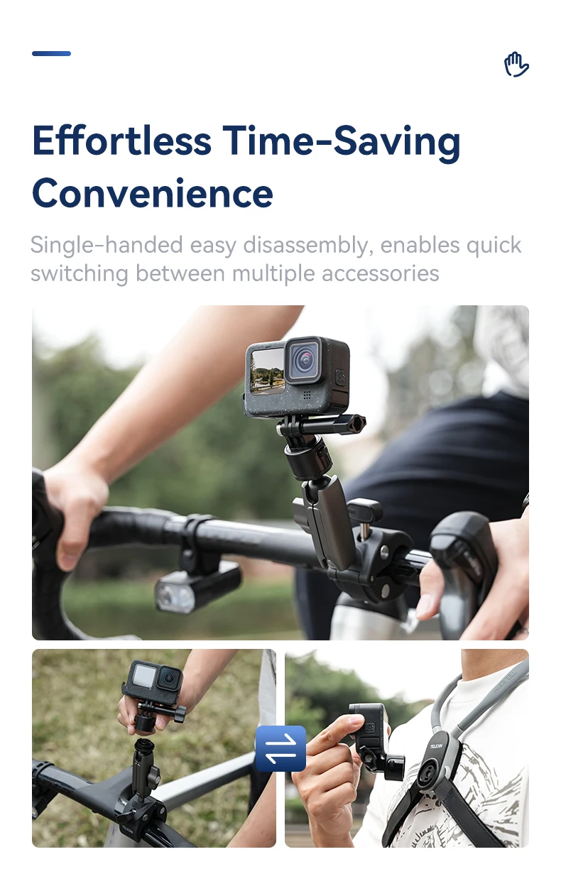 Telesin Quick Release Clamp - Mount Action Cameras Easily