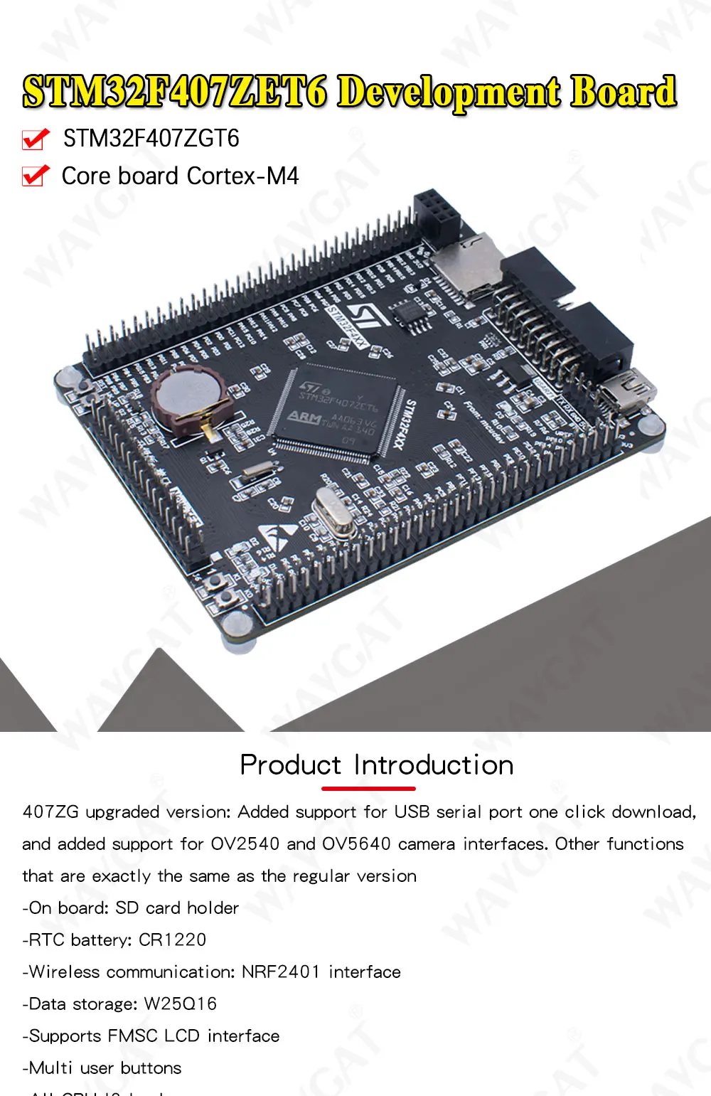 STM32F407ZET6 & STM32F407ZGT6 Development Boards for ARM Core