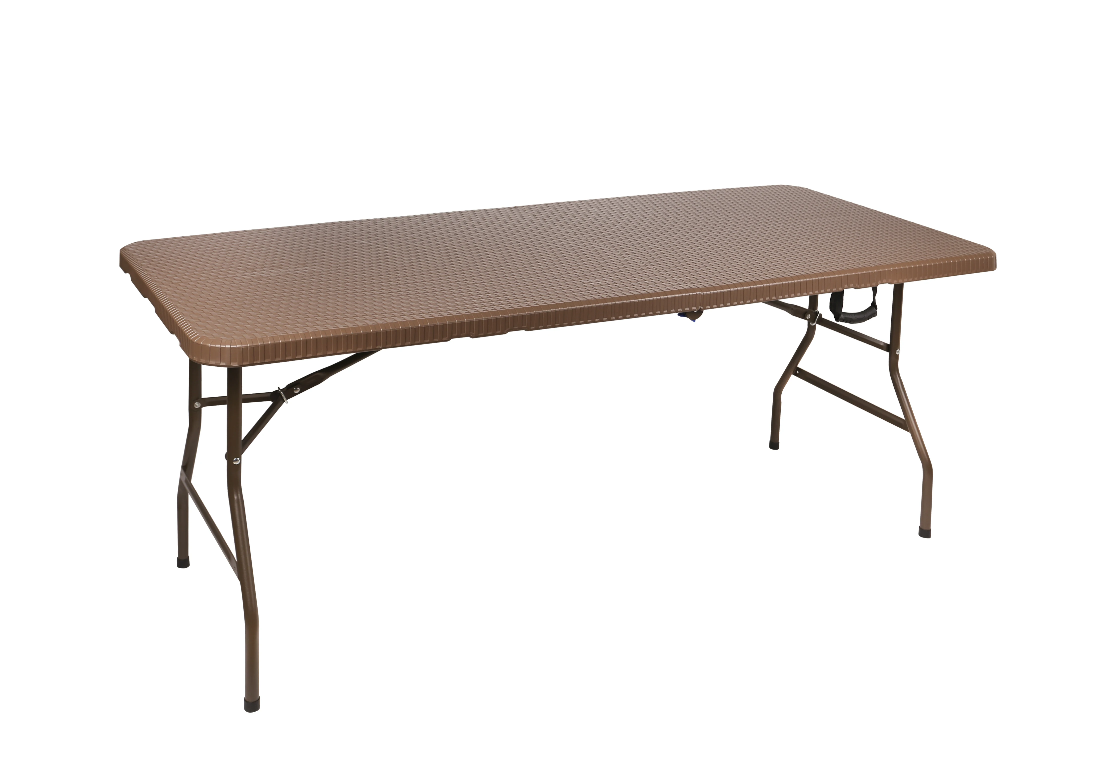 Outdoor 6ft Rattan Plastic Metal Folding Table And Benchs Set - Buy ...