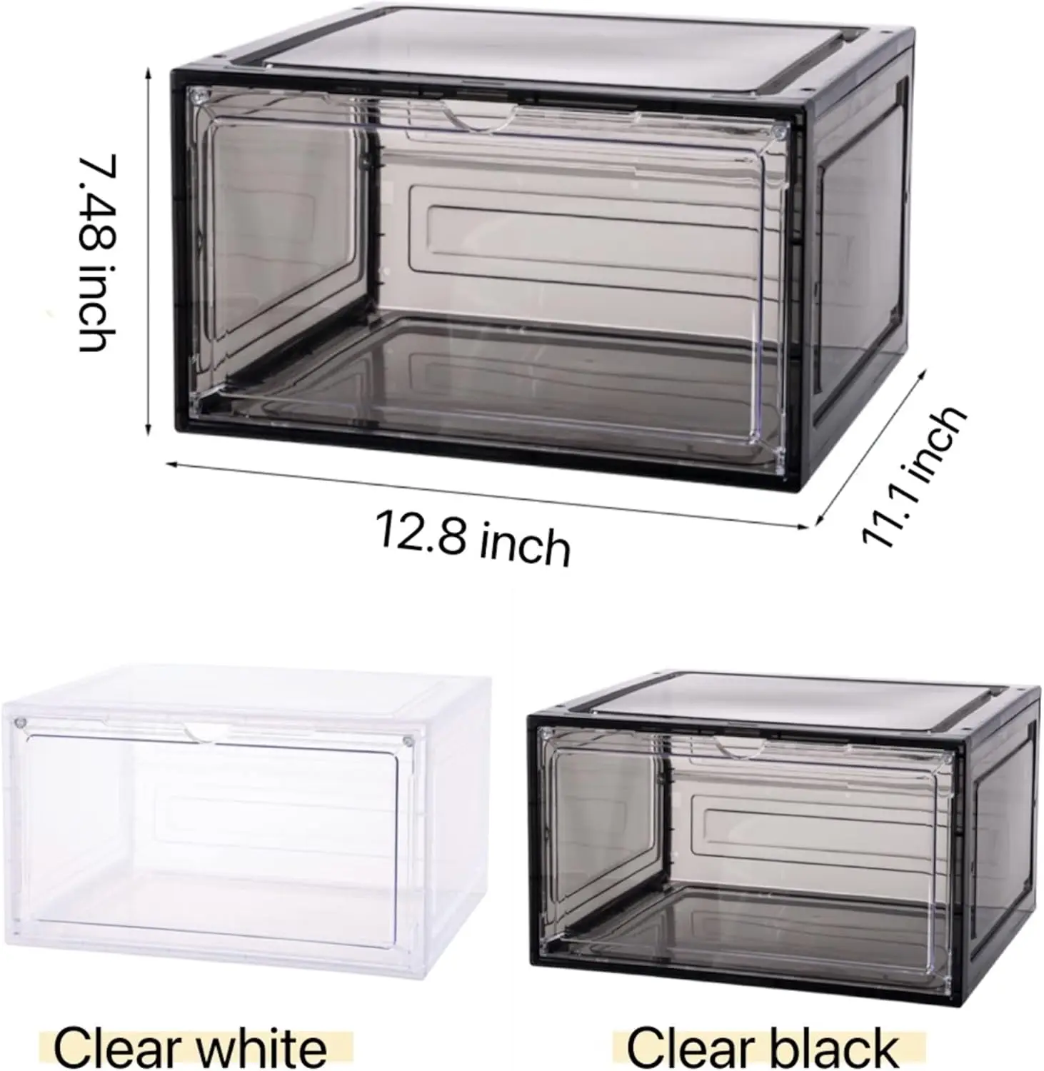 Clear Stackable Shoe Storage Box - Durable & Space-saving