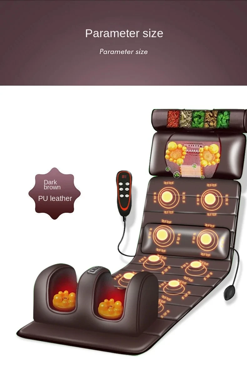 Massage Mat with Heat - 10 Vibrating Nodes for Full Body