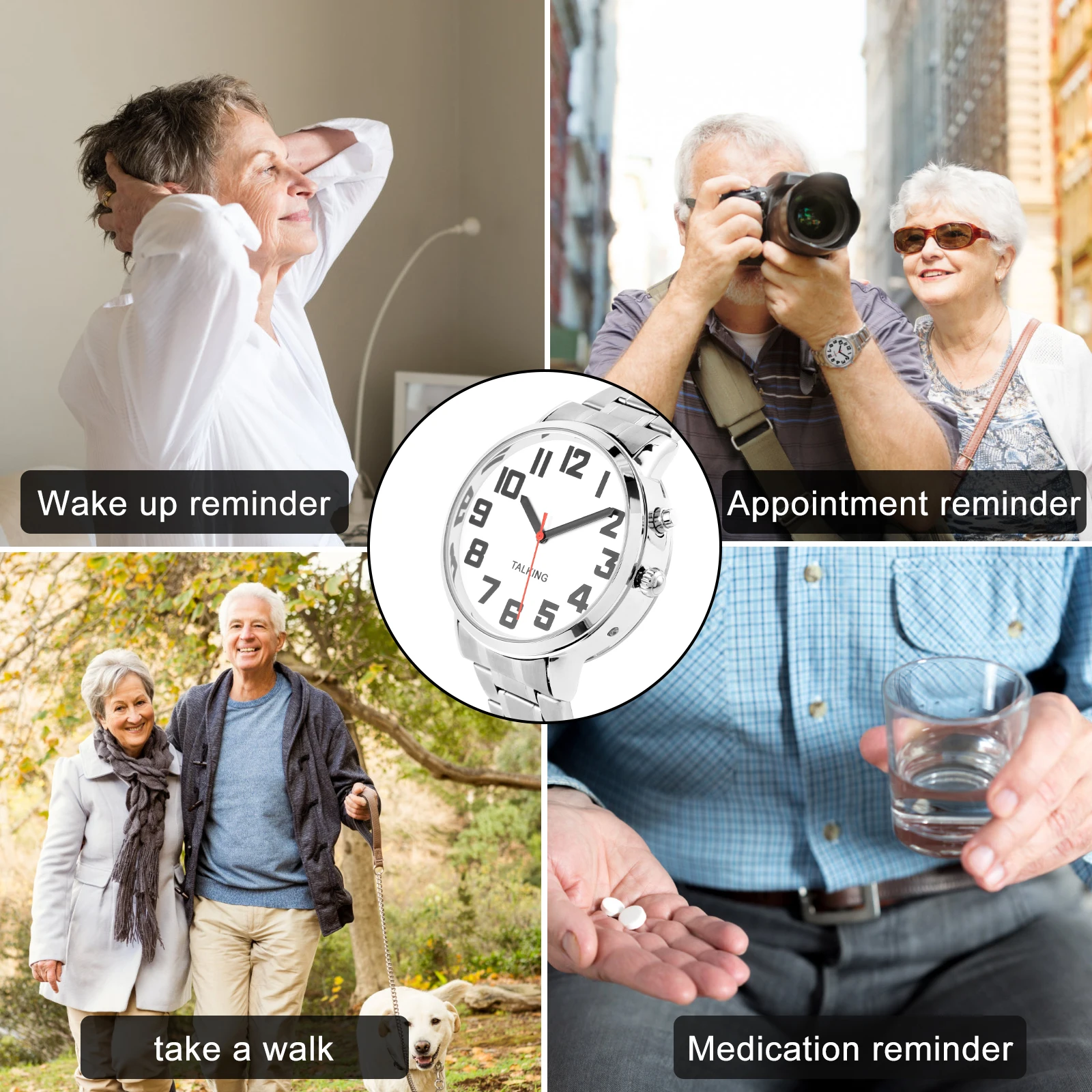 Maujoy Clear And Loud American Accent English Mens Braille Wristwatch ...