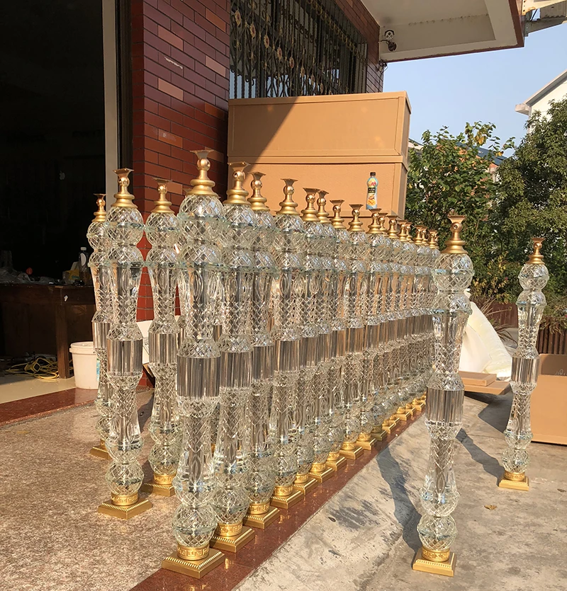 New Design Crystal Glass Stair Balusters for Villa & Hotel