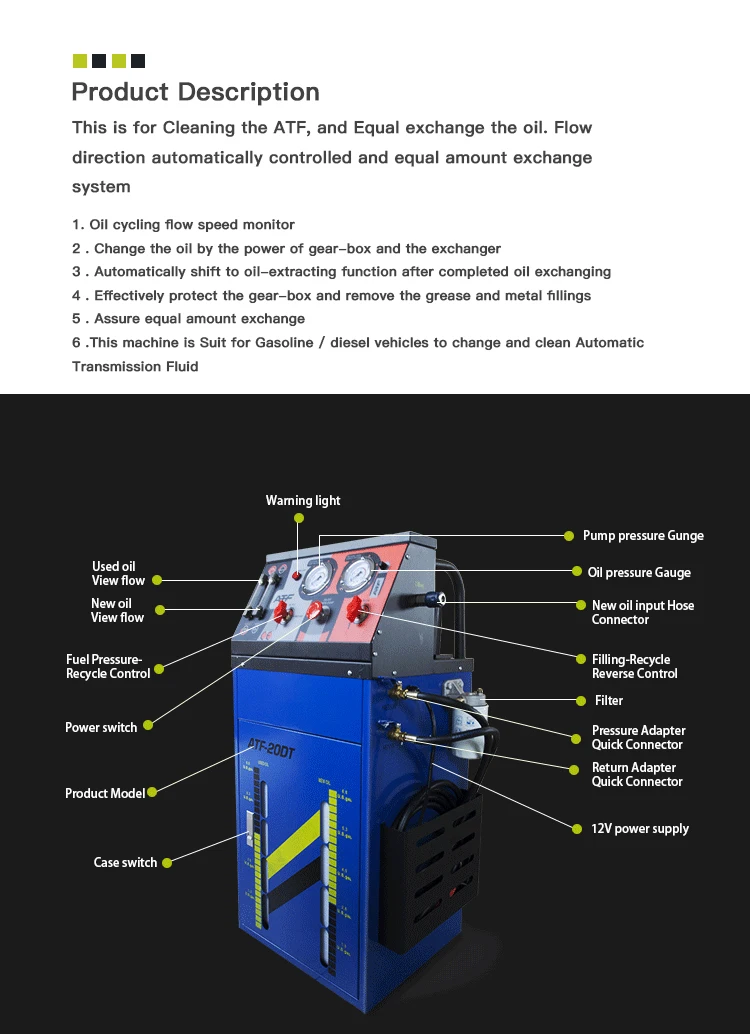 Atf-20dt 220v Automatic Fluid Exchanger Changer Cleaner Atf Flushing ...