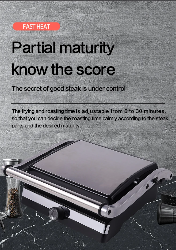 New Design 3 In 1 2000w Maker Customized Plate Handle Bbq Steak Contact ...