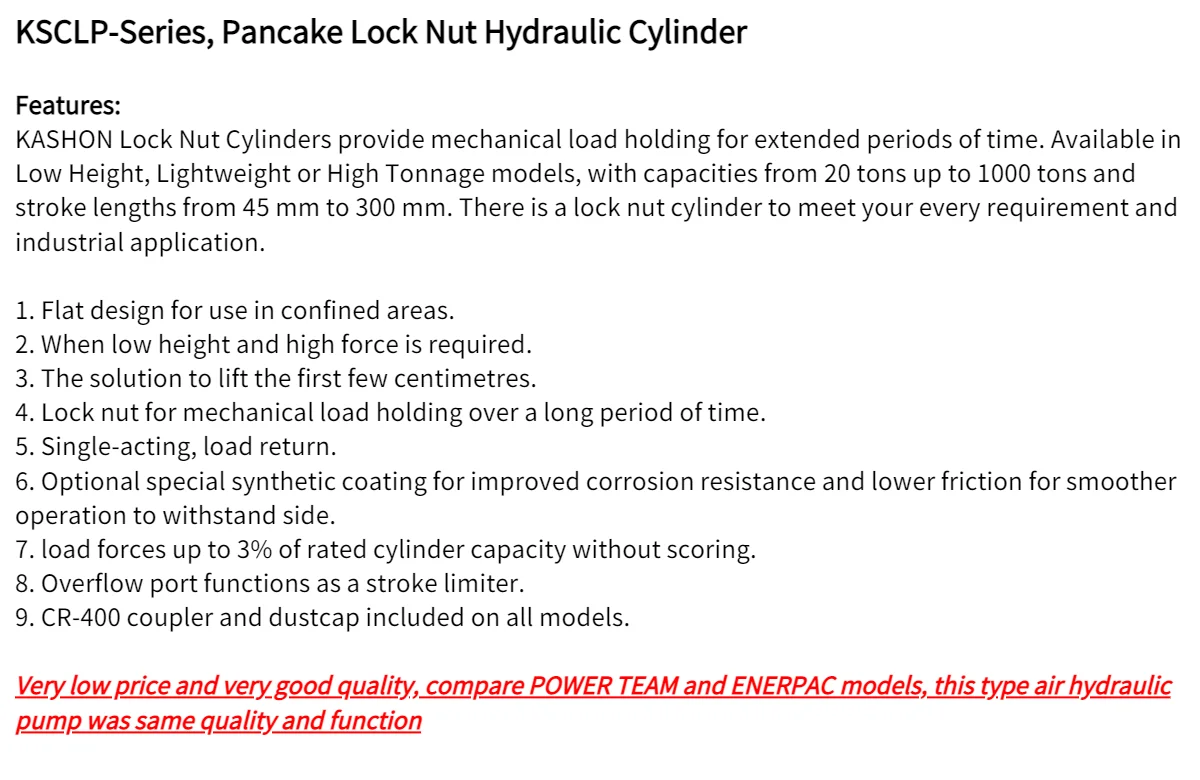 ENERPAC HYTORC SAME Pancake Lock Nut Hydraulic Lift Cylinder Jack Ram ...