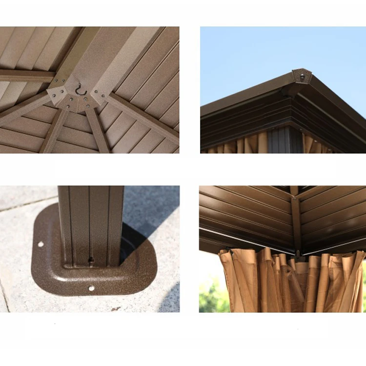 Outdoor Gazebo - Durable Aluminum Awning & Wrought Iron Tent