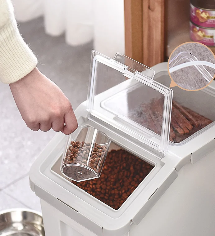Transparent Plastic Airtight Rice Storage Container Kitchen Pantry ...
