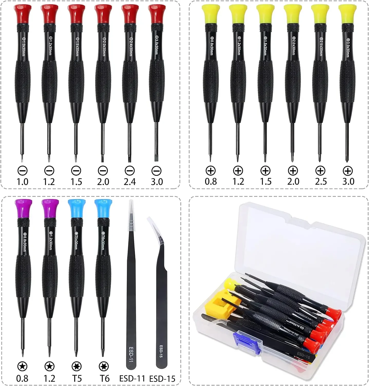 Mini Magnetic Screwdrivers With Flathead Phillips Screwdrivers ...