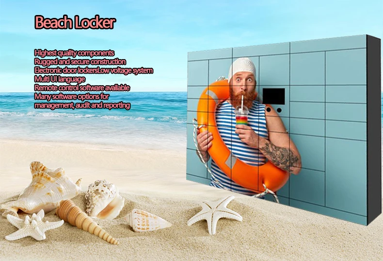 Outdoor Waterproof Beach Lockers With Mobile Phone Charging High ...