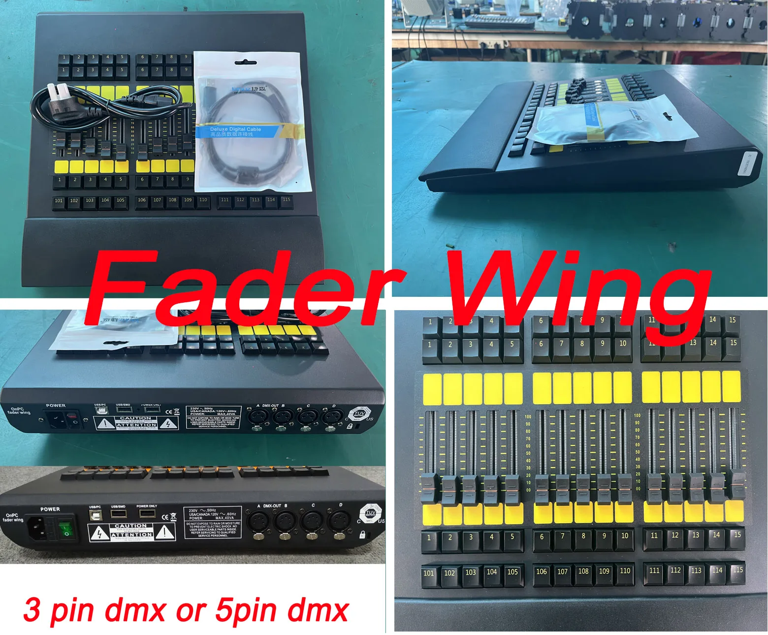 Dmx512 Stage Light Fader Wing Dmx Controller for Moving Head Par Light ...