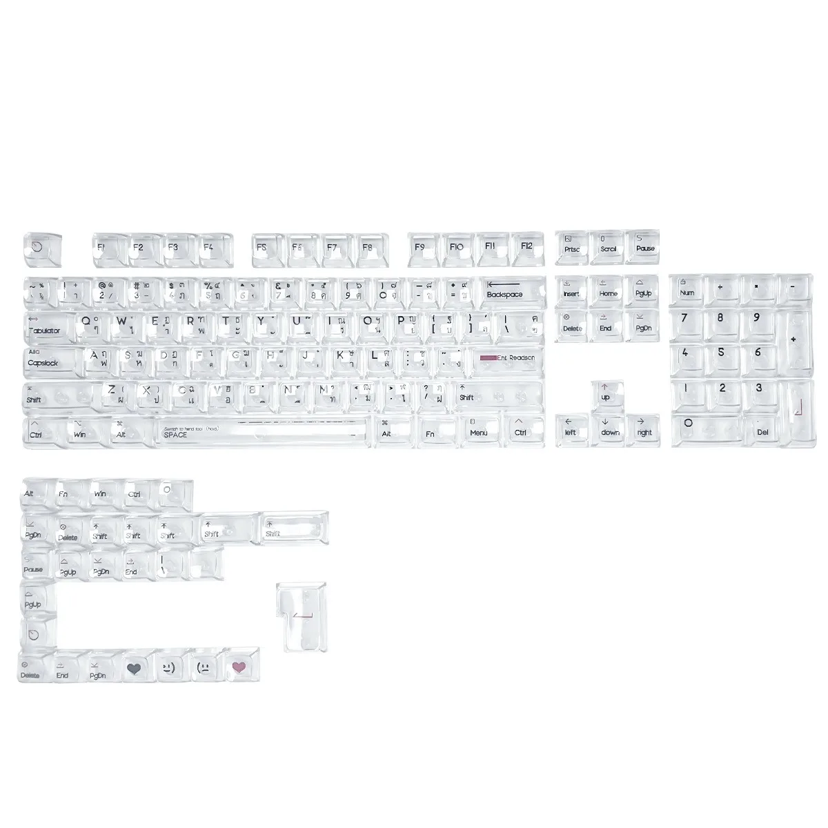 Customised Pc Keycap Thai Clear Keycaps Cbsa Height Full Set ...