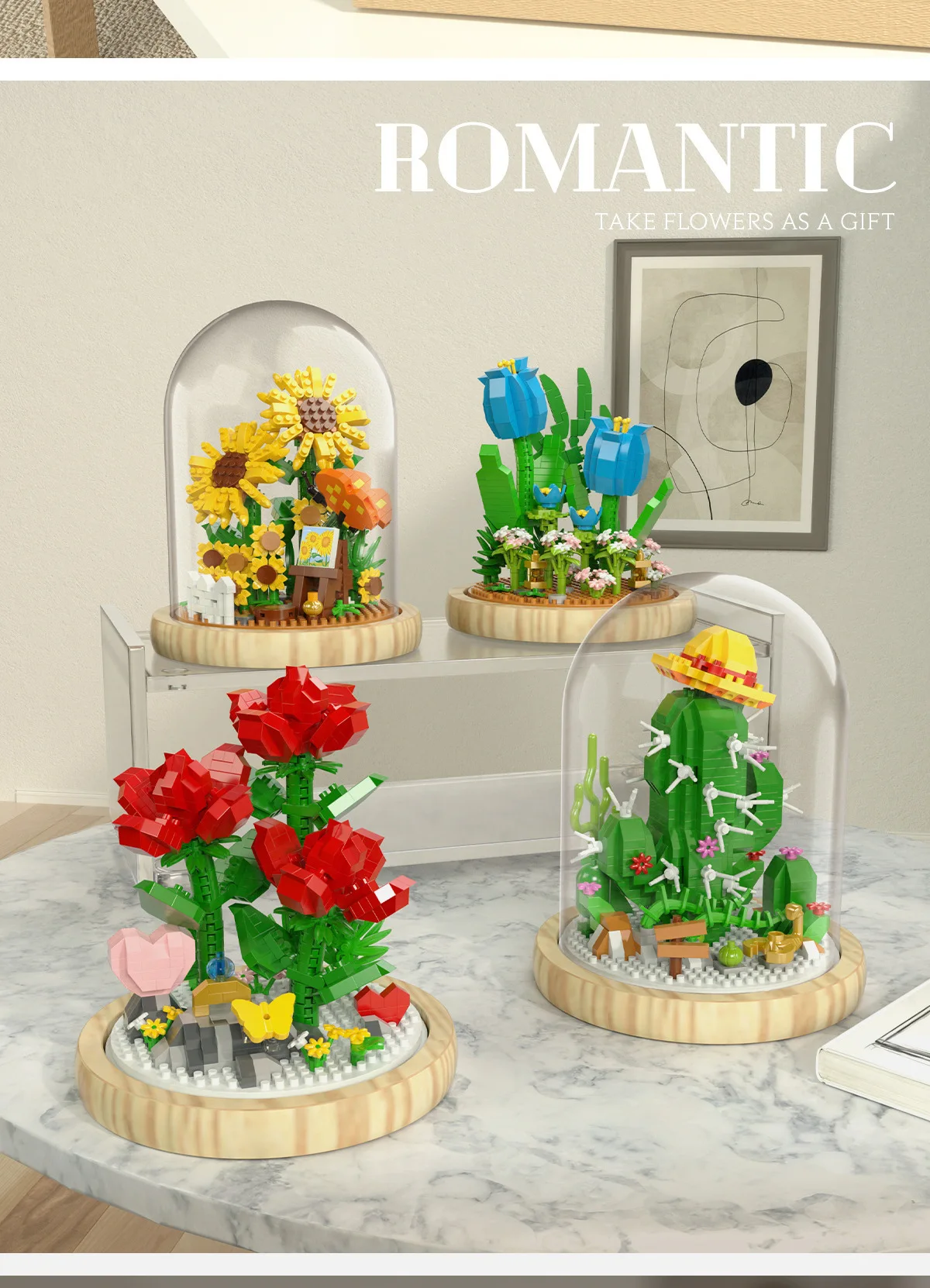 Small Particle Immortal Rose Building Blocks - Fun & Learning