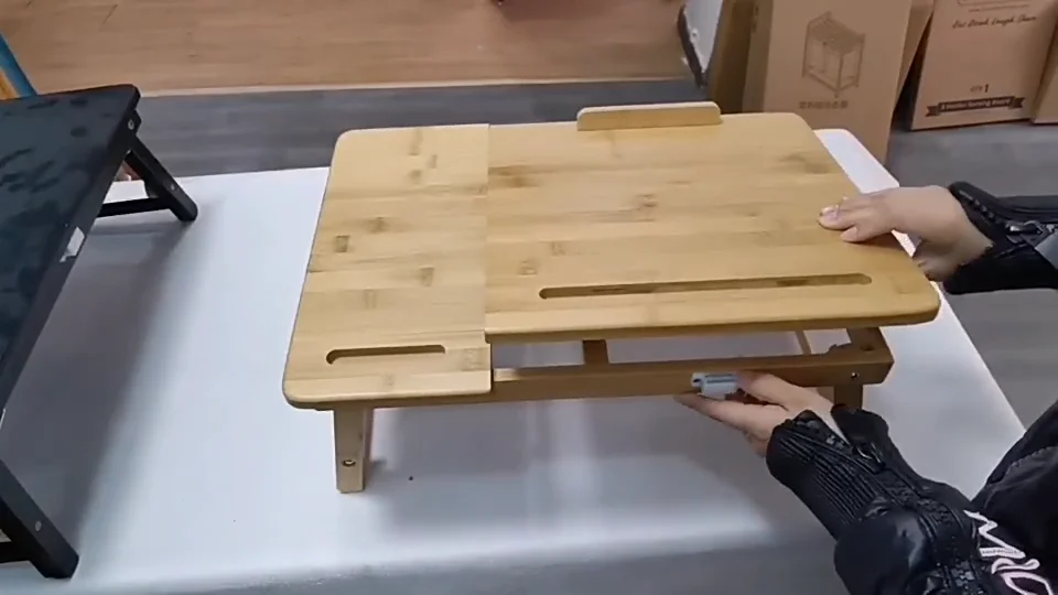 Hot Selling Lap Desk With Cooling Fan Adjustable Bamboo Folding Laptop ...