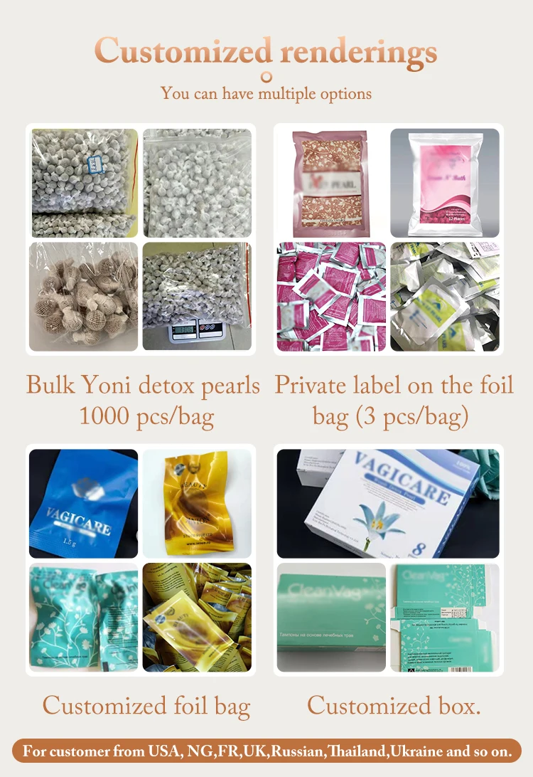 Yoni Detox Pearls - Herbal Tampon for Vagina and Uterus Detox | 100% ...