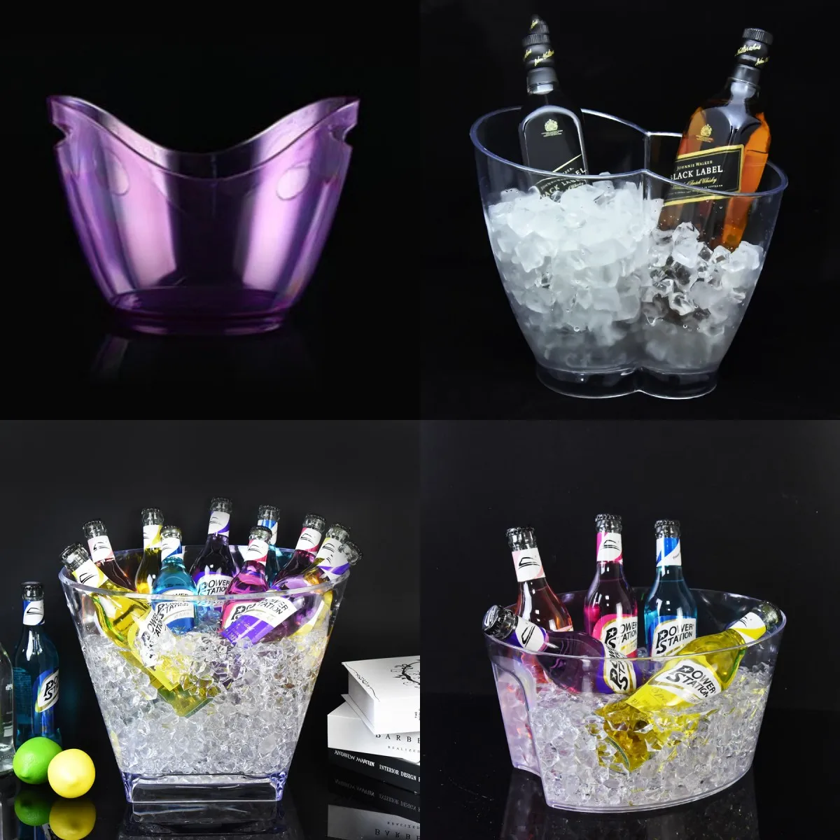 Plastic LED Ice Buckets Custom Capacity Rechargeable for Cooler for ...