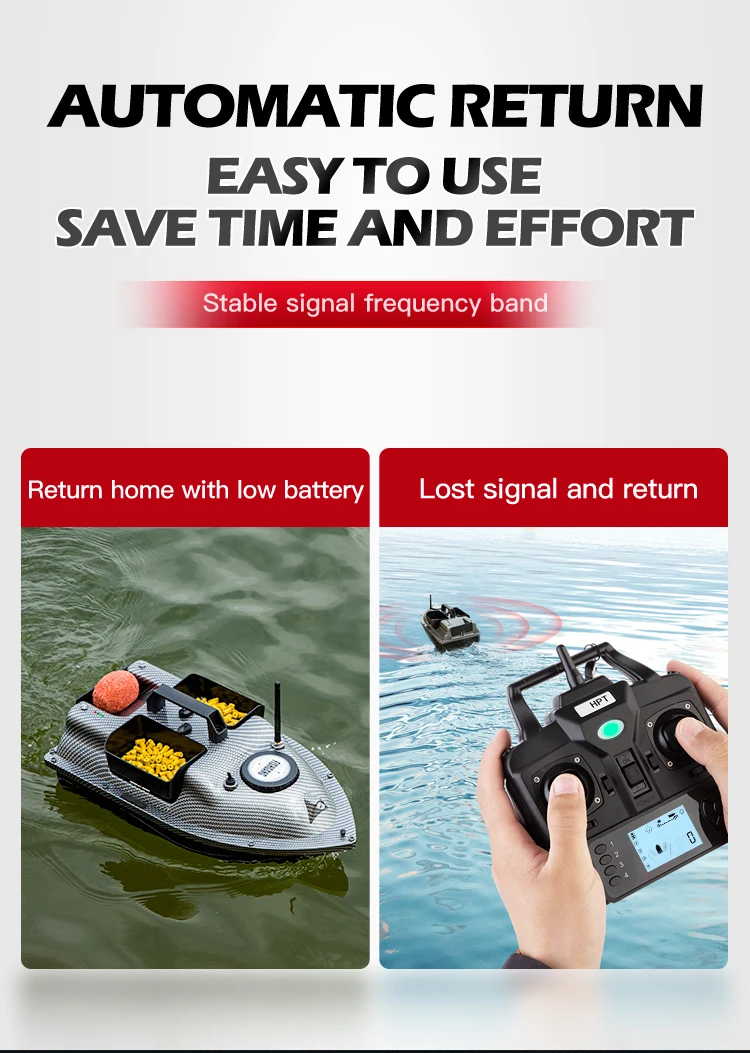 New Arrival Large Load Abs Waterproof 500m Carp Robot RC Fishing Bait Boat