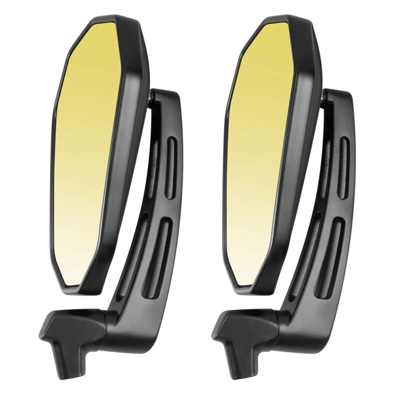 Universal Aluminum Adjustable Rhomboid Yellow Lens Motorcycle Rear View ...