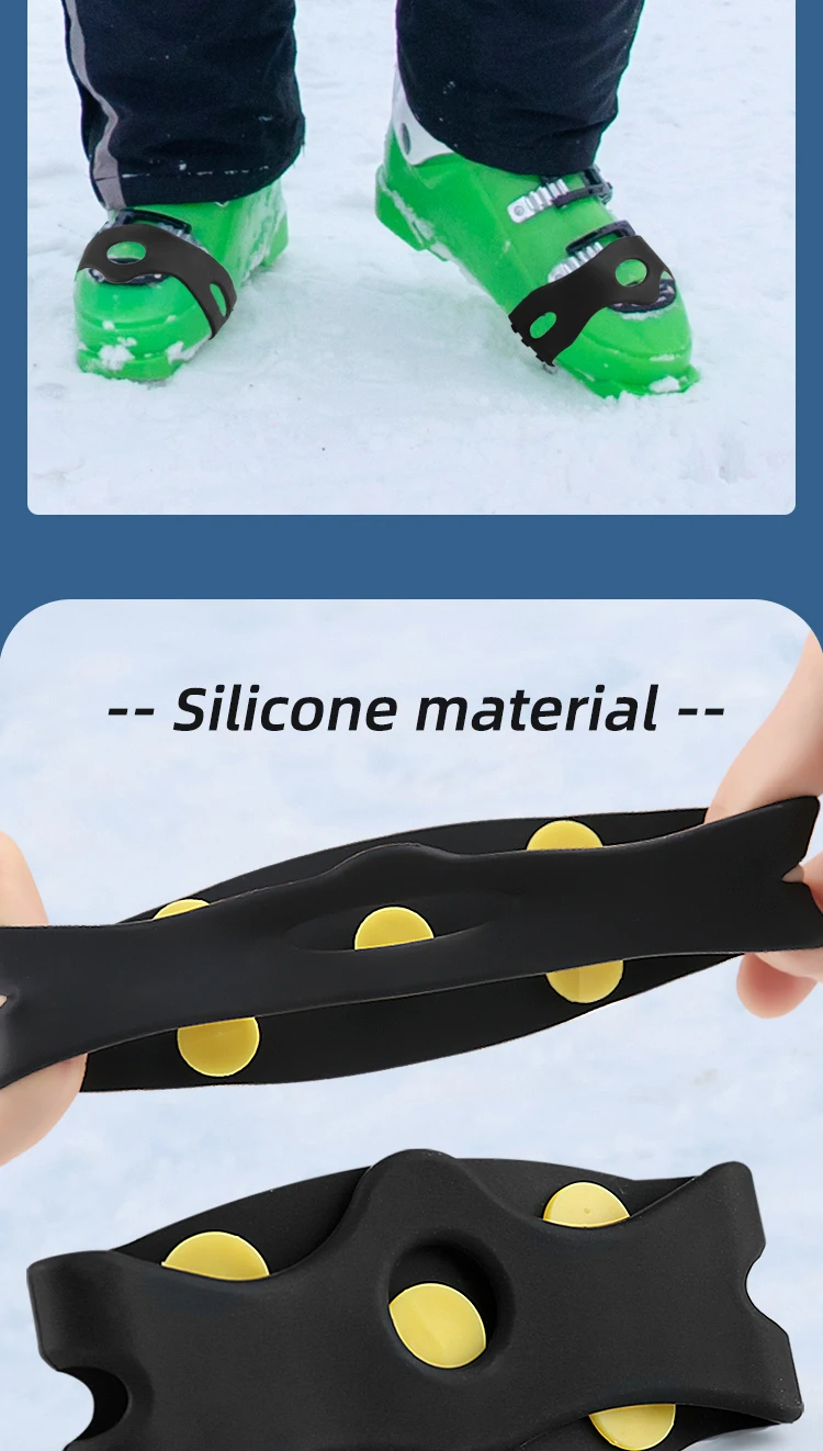 Non-Slip Shoe Cover Ice Snow Grippers Over Shoe Boot Traction Cleat ...