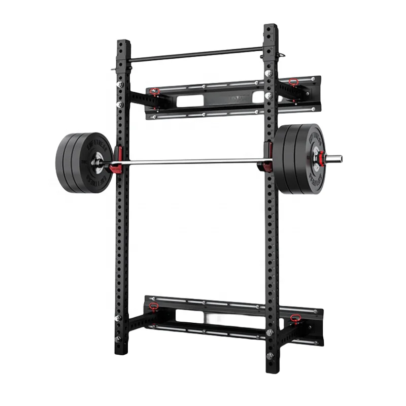 Home Multifunctional Folding Squat Rack Wall Mounted Workout Machine ...