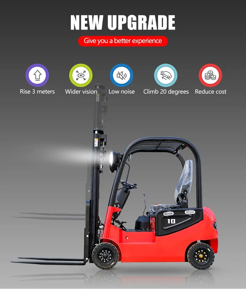 All-terrain Forklift Electric Forklift 1. 5 Tons 2 Tons 3 Tons Small Mini Electric Forklift ...