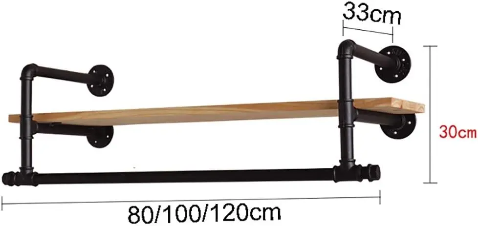 Vintage Industrial Pipe Hanger - Versatile Storage Solution