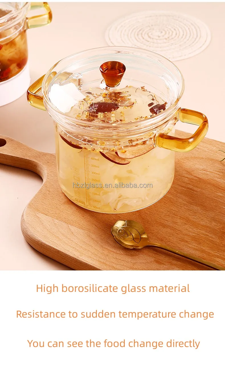 Ins Korean Cookware Kitchen Glass Instant Noodle Pot Home Stock Pot ...