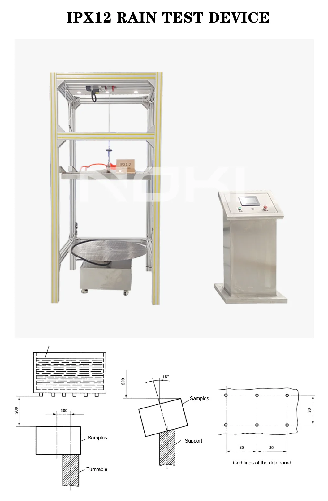Laboratory Vertical Drip Test Equipment Ipx1 Ipx2 Waterproof And ...