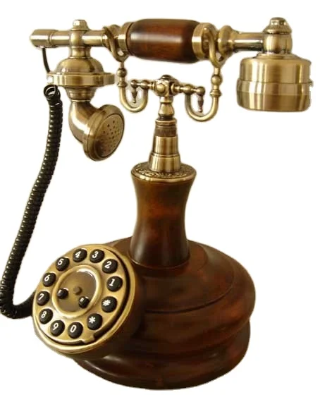 European Style Antique Wooden Desk Telephone Antiqued Landline For ...
