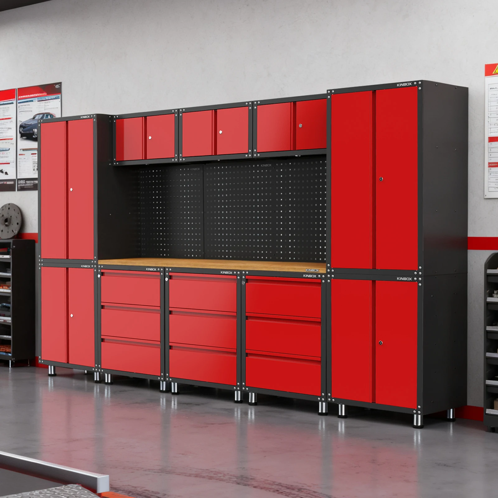 Kinbox 14-Piece Heavy Duty Garage Storage System