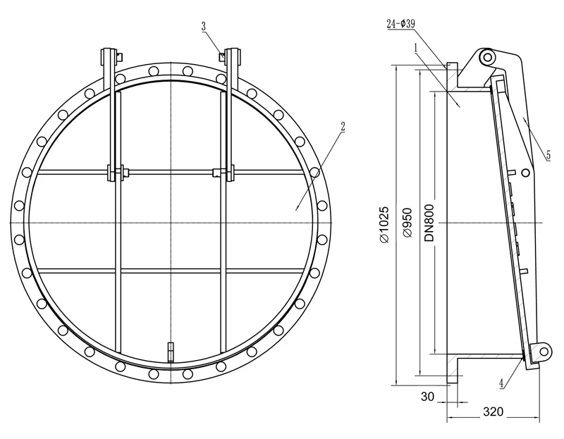 Factory Price Round Cast Iron Stainless Steel Flap Valve for Flood Control