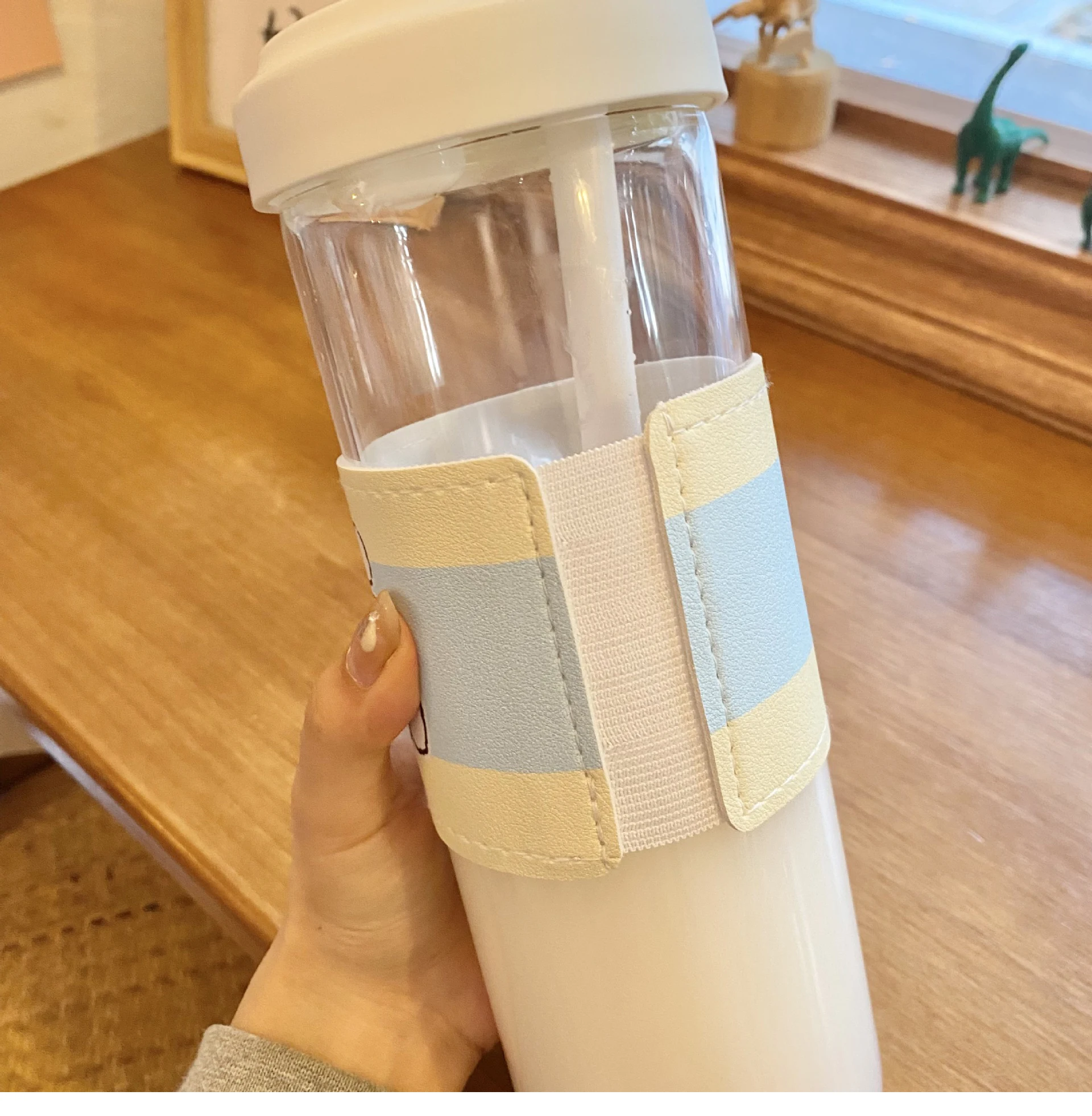 500ml Reusable Bubble Tea Bottles - Kawaii Glass Water Bottle