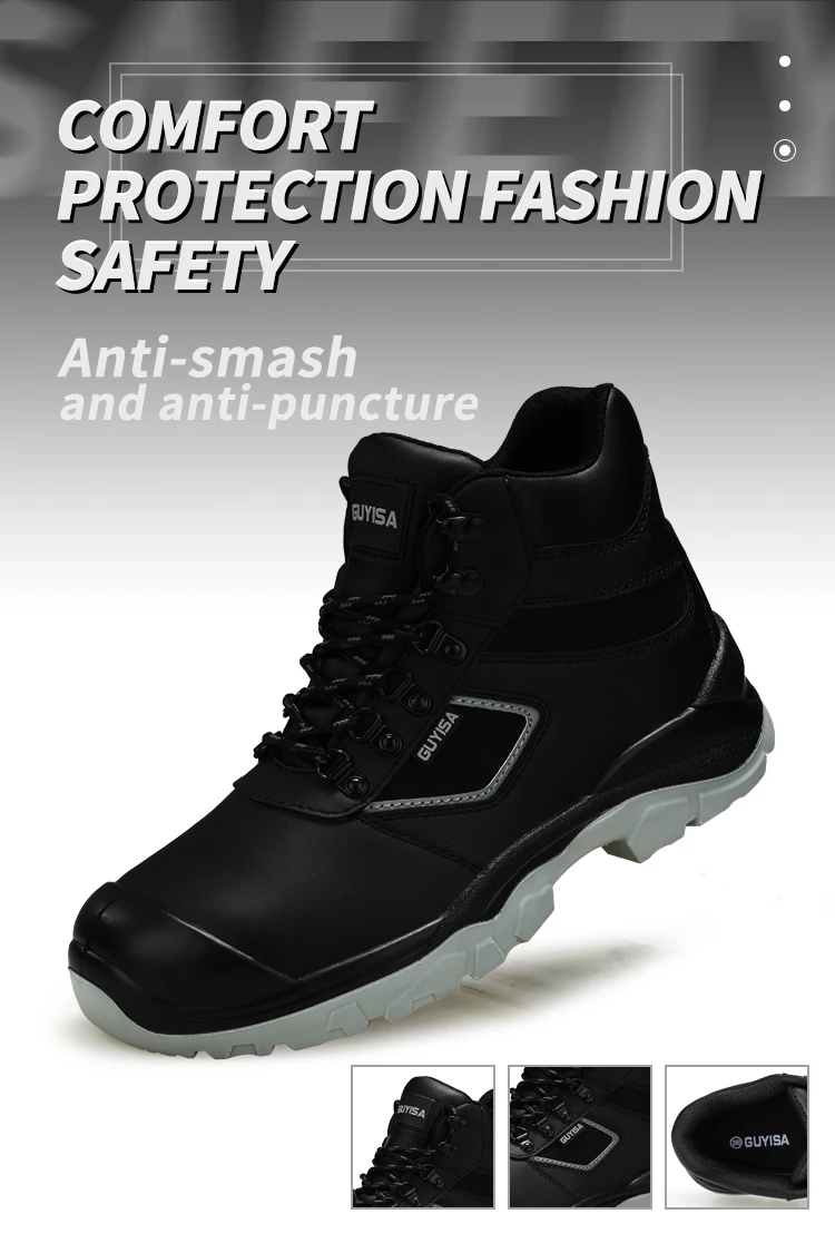 GUYISA Safety Boots - Durable Steel Toe Construction Shoes