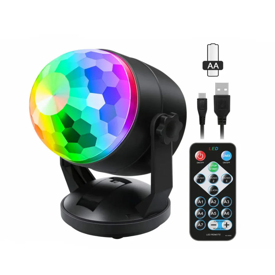 Battery Power Magic Ball Disco Light Usb Power Remote Control 3w ...