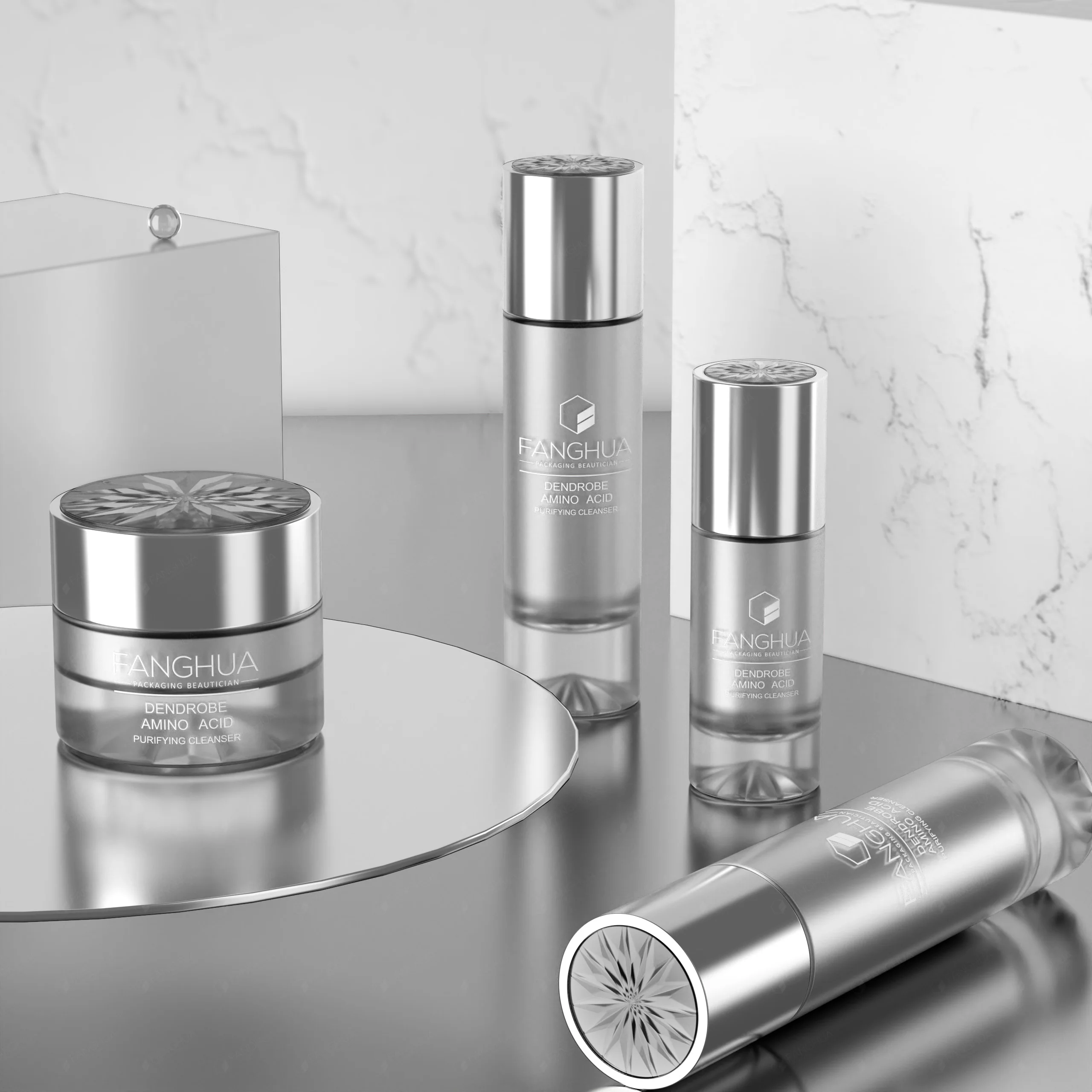 Custom Color Logo Skincare Containers Round Shape Luxury Cosmetic ...