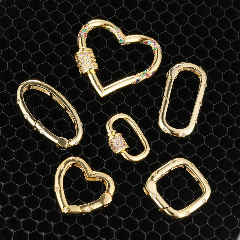 U Shape Jewelry Clasp Keychain Accessories Gold-plated Star Inlaid ...